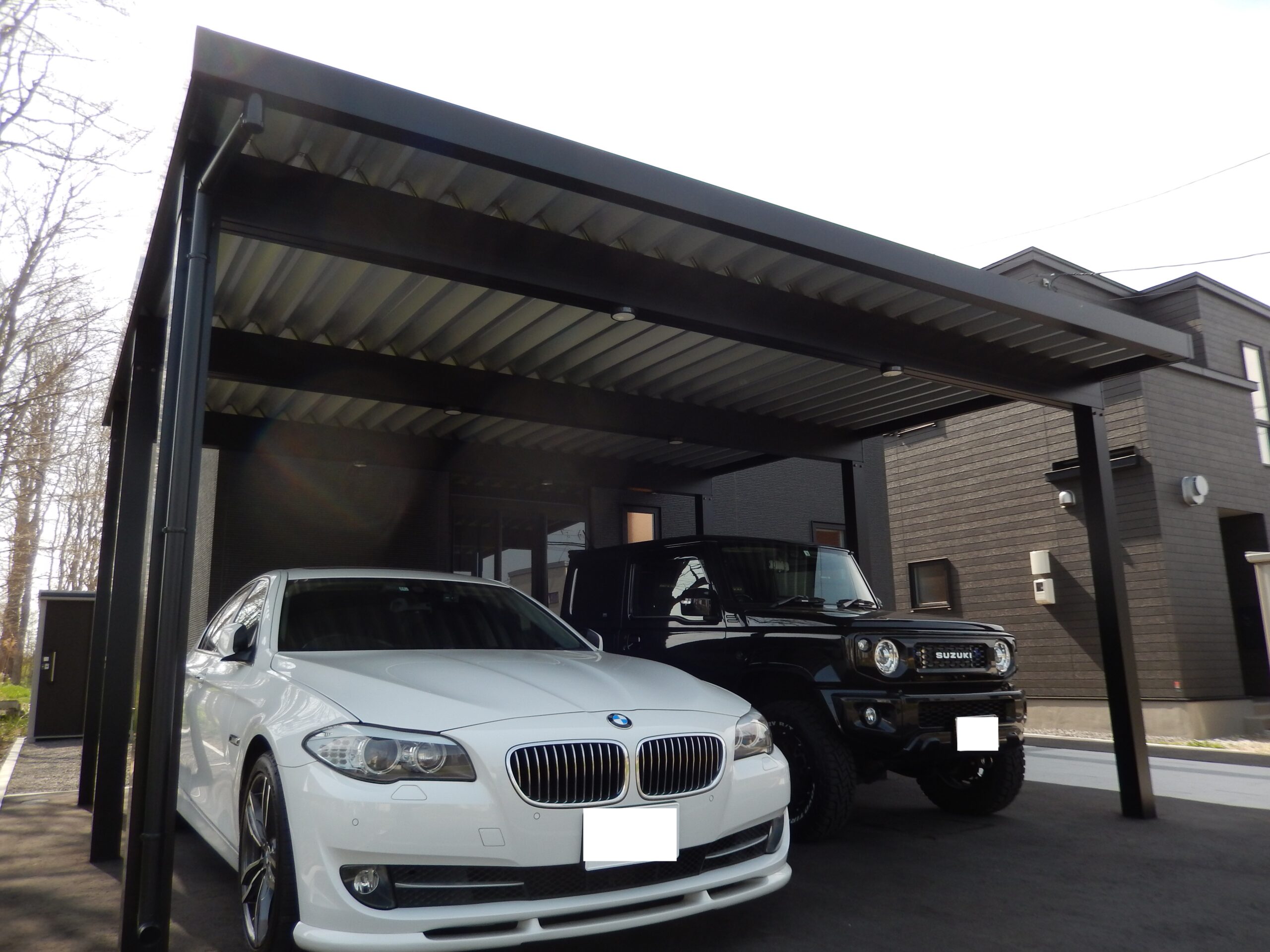 既存カーポートの天井(軒天)をオシャレにリメイク – 札幌近郊のエクステリア/外構｜株式会社 六光園